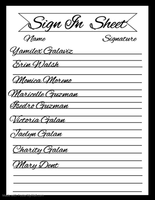 Copy of Copy of Sign Up Sheet Template | PosterMyWall