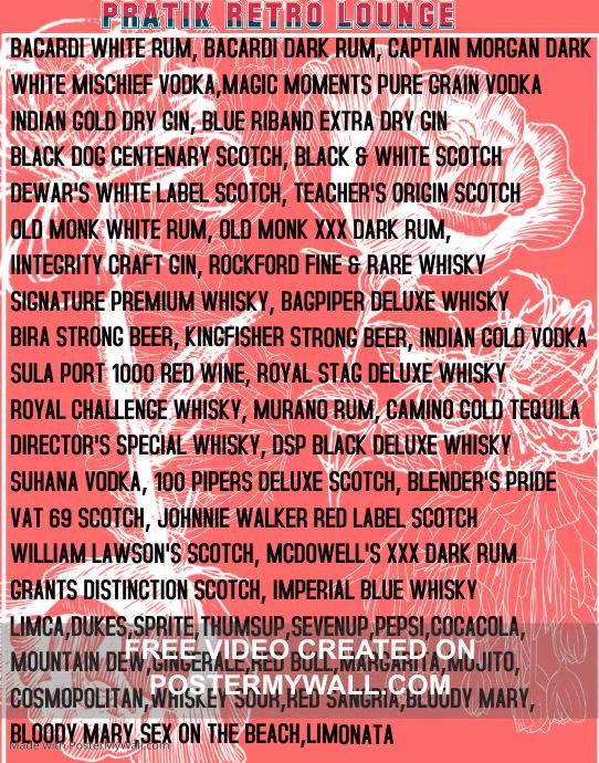 Copy of Copy of Floral Cocktail Menu | PosterMyWall