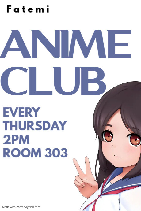 Copy of Anime Club Flyer Design Template | PosterMyWall