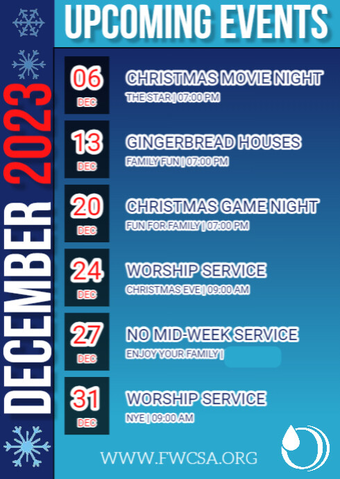 DECEMBER 2023 EVENTS | PosterMyWall