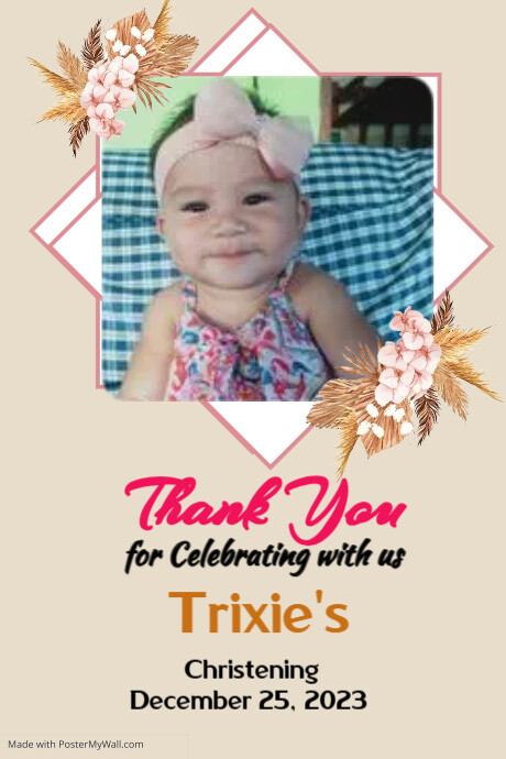 BABY CHRISTENING TEMPLATE | PosterMyWall