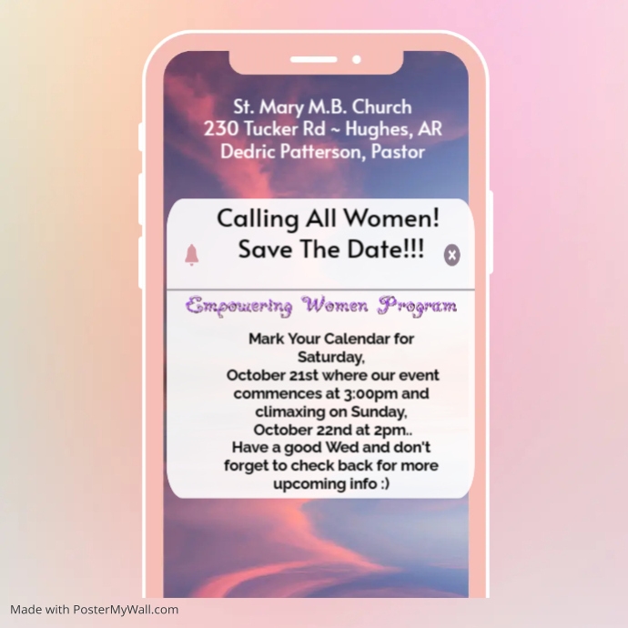 Phone Notification Reminder with Pink | PosterMyWall