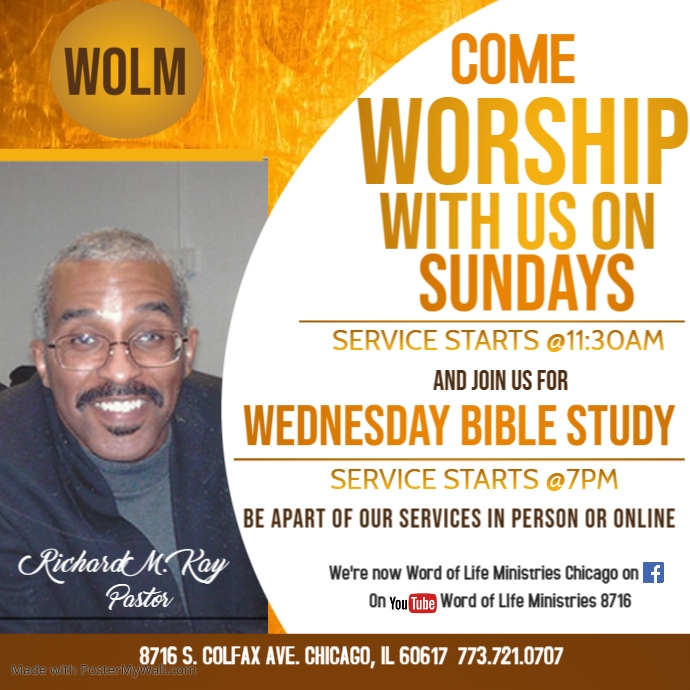 Copy of ONLINE CHURCH SERVICE FLYER TEMPLATE | PosterMyWall