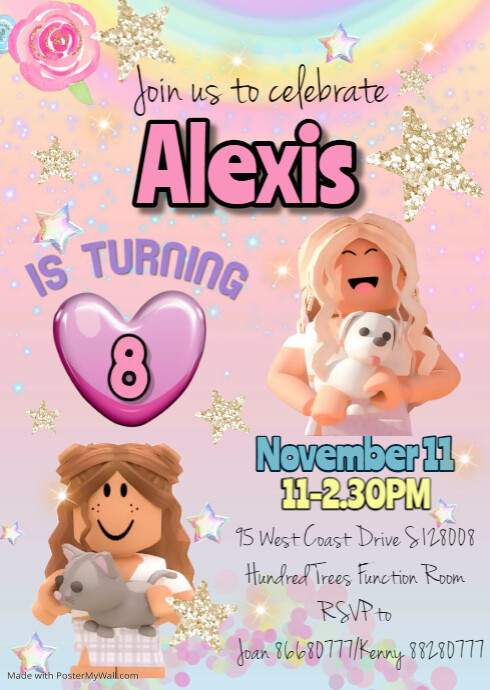 ROBLOX GIRL INVITATION | PosterMyWall