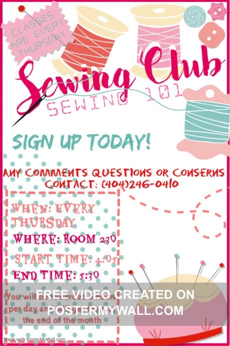 Copy of Sewing Club Flyer | PosterMyWall