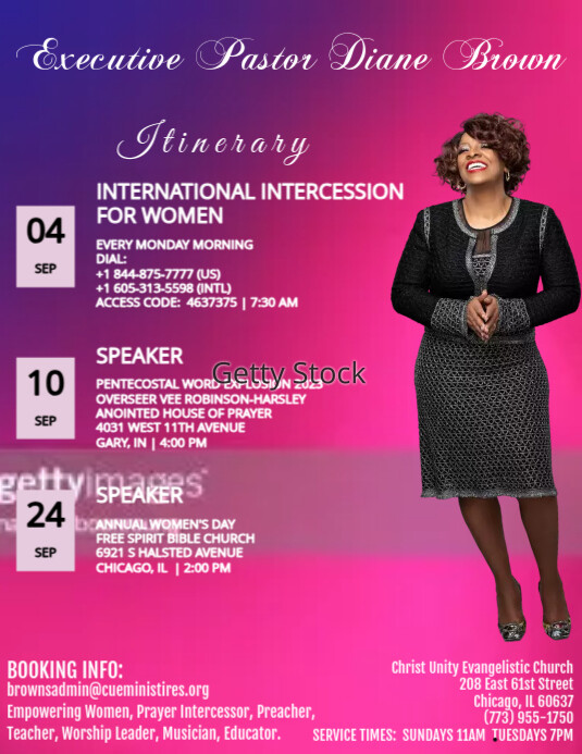 Itinerary - Executive Pastor | PosterMyWall