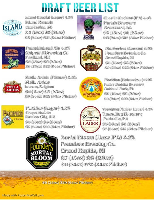 tap list | PosterMyWall