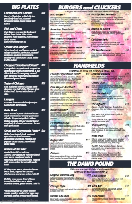 Bogeys Menu V1 (B) | PosterMyWall