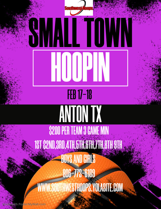 Copy of SMALL TOWN HOOPIN | PosterMyWall