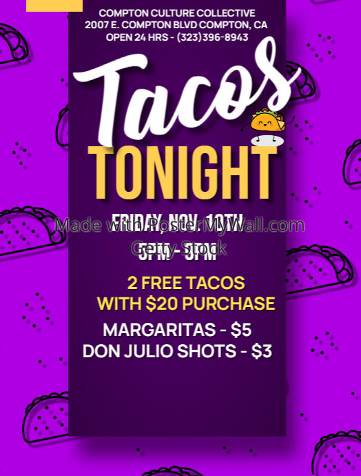 Taco day october flyer template | PosterMyWall