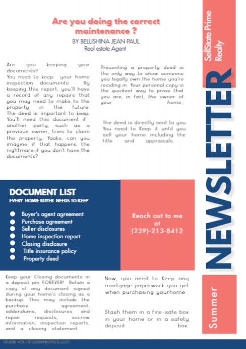 Copy of Copy of Pink and Blue Custom Newsletter Template | PosterMyWall