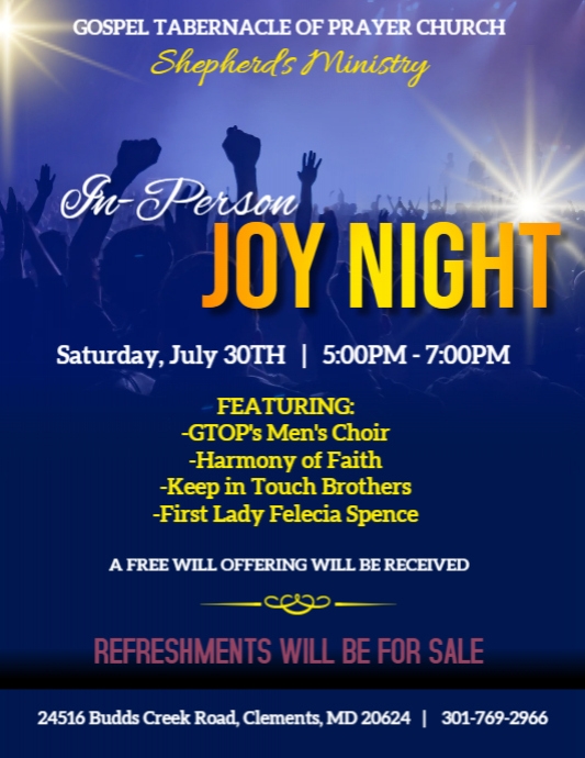 JoyNight7-30-22Flyer | PosterMyWall