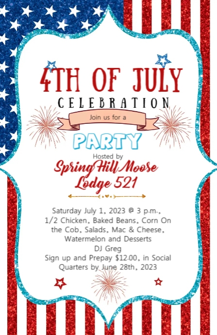 4th of july theme invitation | PosterMyWall