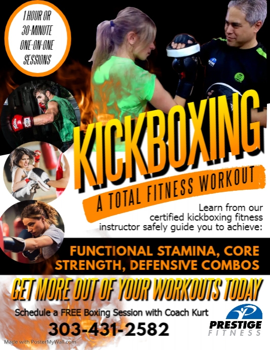 Copy of Kickboxing Workout Flyer | PosterMyWall