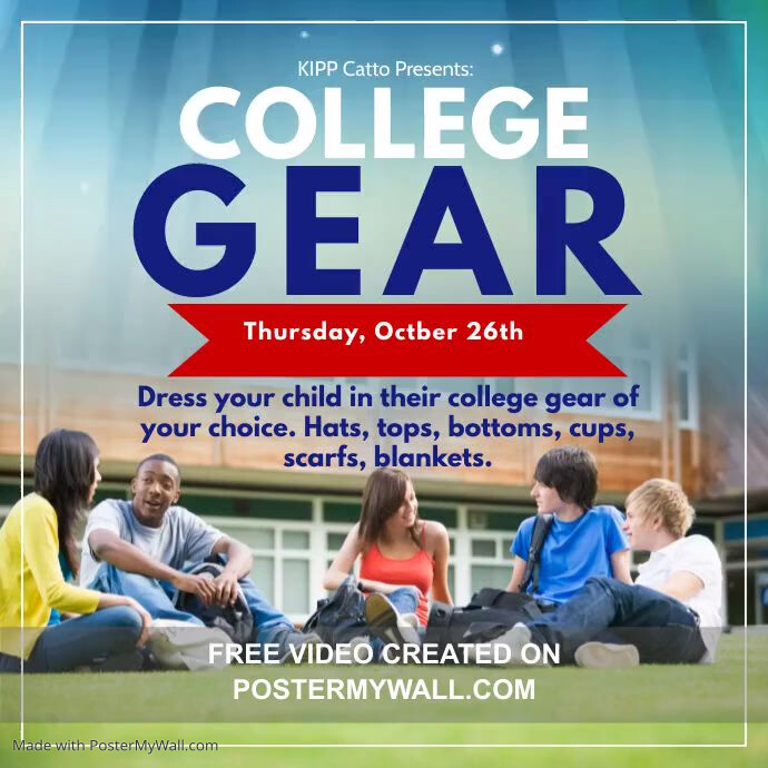 Blue and Red College Fair Ad Square Video | PosterMyWall