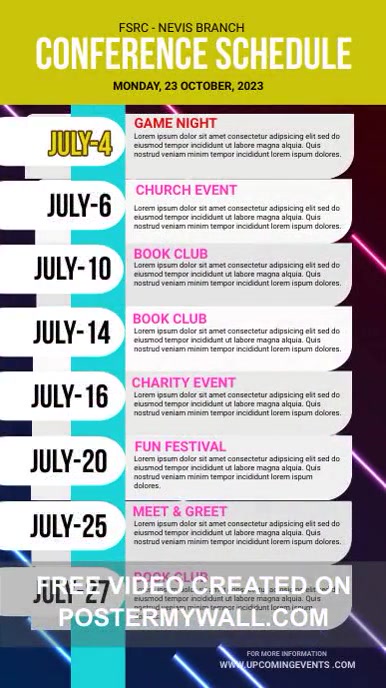 Event Schedule Instagram Story | PosterMyWall