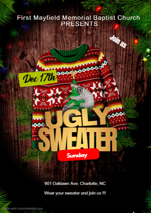 ugly sweater Christmas party | PosterMyWall