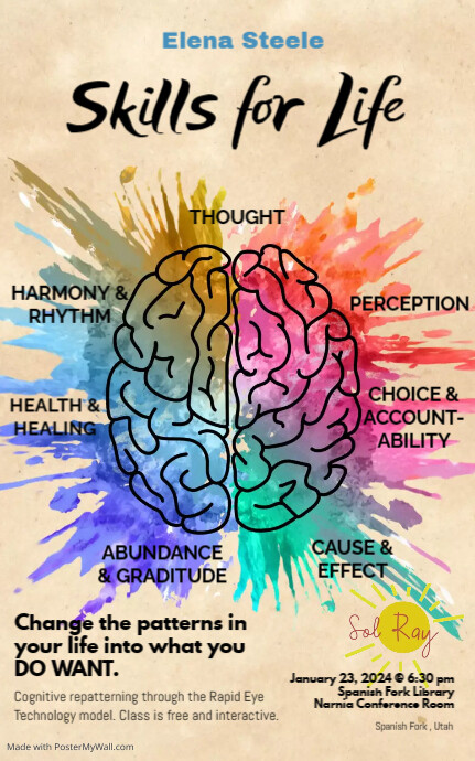 Brain Watercolor Splash Book Cover | PosterMyWall