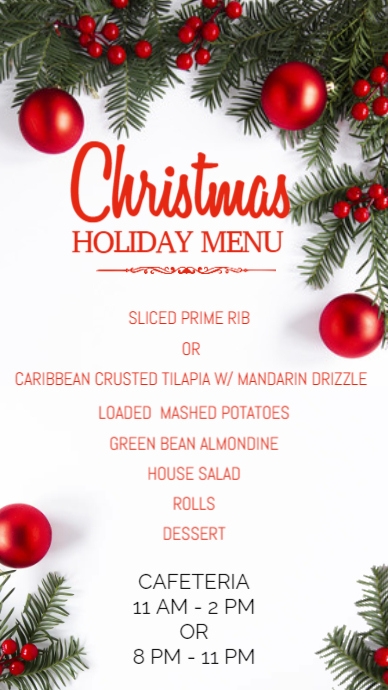 christmas menu, christmas, menu | PosterMyWall