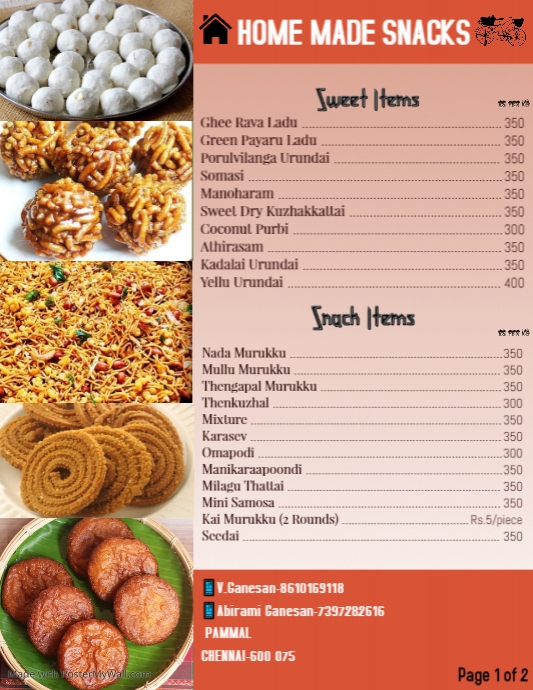 Copy of Snacks Menu Template | PosterMyWall