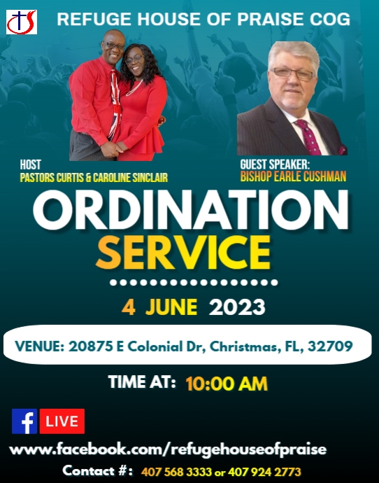 ordination church flyer | PosterMyWall