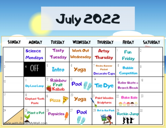 Copy of July 2022 Calendar | PosterMyWall