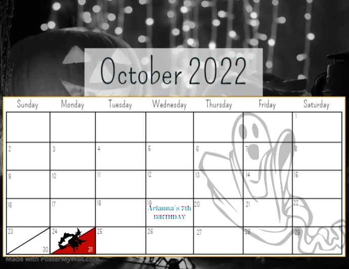 October 2022 calendar | PosterMyWall