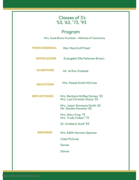 Copy of graduation program template pg2 | PosterMyWall