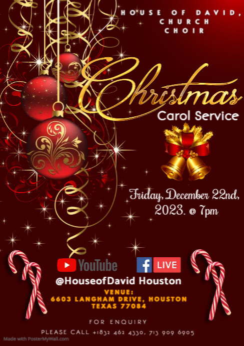 Copy of Christmas Carol Service Poster | PosterMyWall