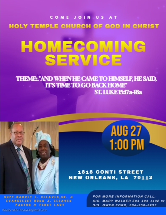 Copy of Homecoming Church Service | PosterMyWall