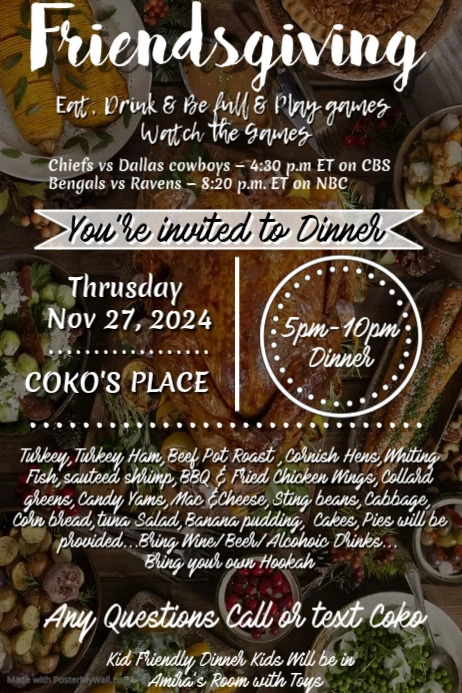 Template Friendsgiving Potluck | PosterMyWall