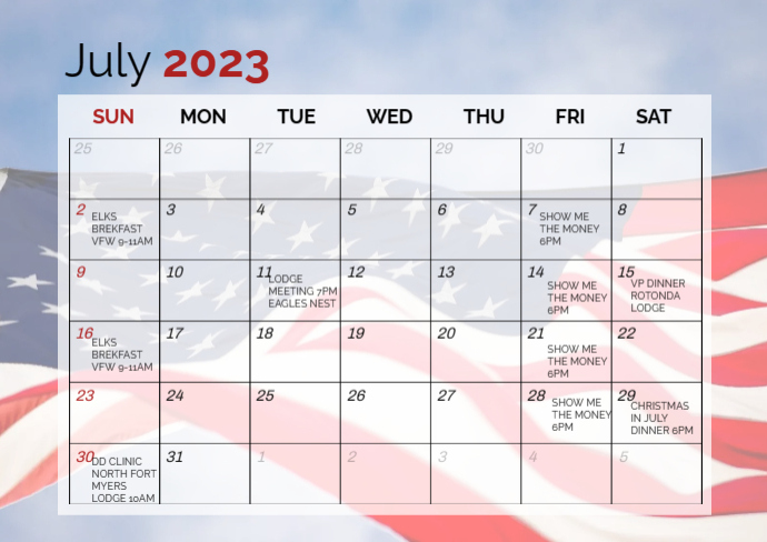 Printable calendar template 2023 july | PosterMyWall