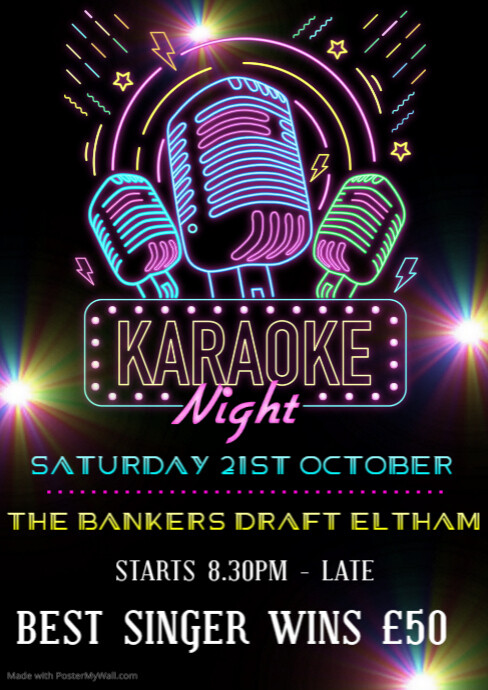 Copy of Karaoke neon light design | PosterMyWall