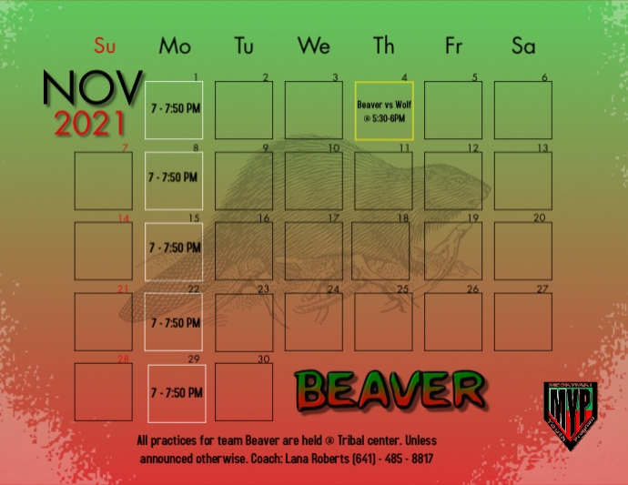 Copy of Beaver-Nov 21 | PosterMyWall