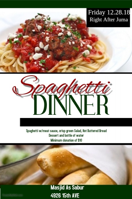 Fundraising Spaghetti Dinner | PosterMyWall