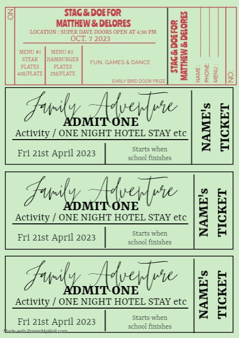 Family Time Ticket | PosterMyWall