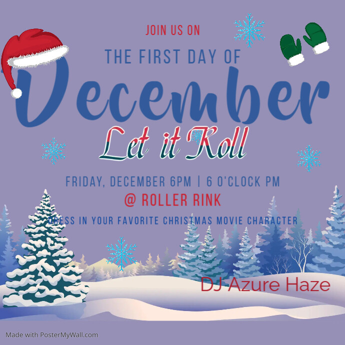 Copy of Light blue First Day of Winter invitation | PosterMyWall