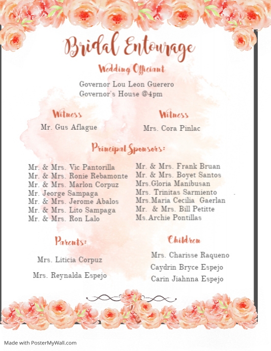 Copy of Copy of Copy of Bridal Entourage | PosterMyWall