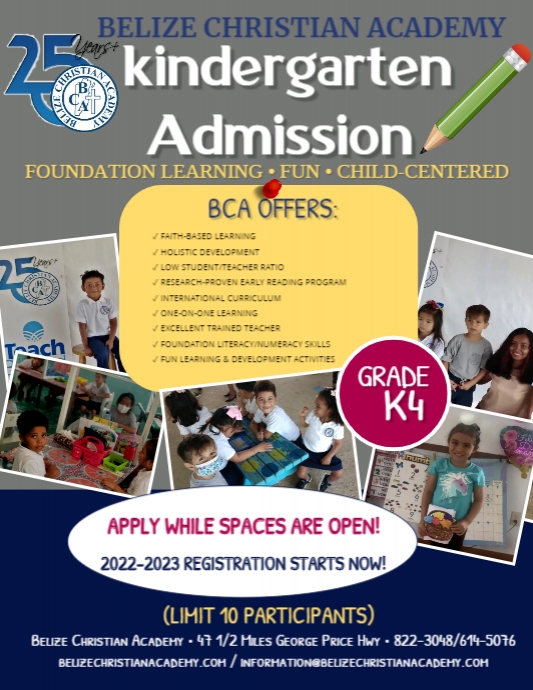 Copy of 2022-2023_K4 Admission Flyer | PosterMyWall
