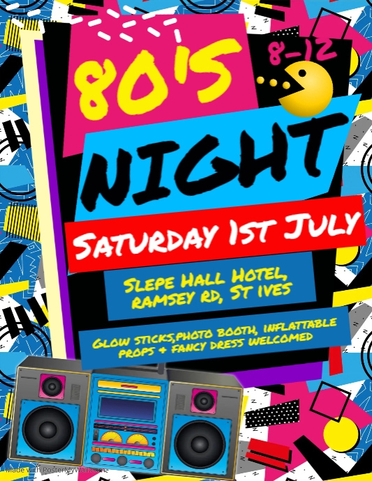 80'S Night Flyer | PosterMyWall
