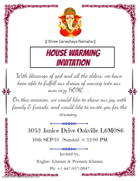 Traditional house warming invitation | PosterMyWall