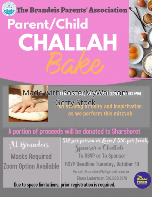 Copy of Copy of Challah Bake Flyer Design Template | PosterMyWall