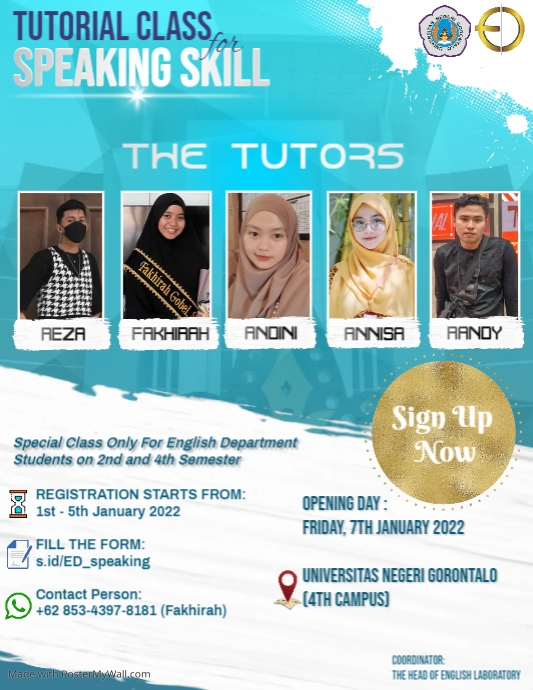 Tutorial speaking class | PosterMyWall