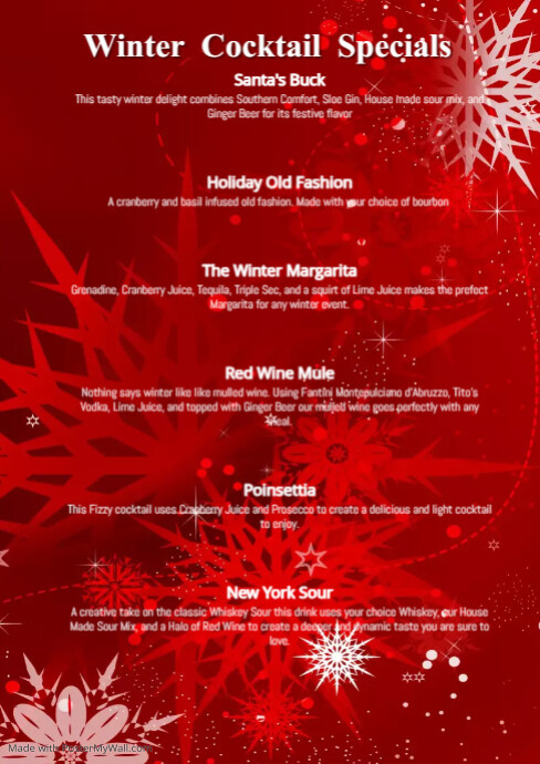 Copy of Christmas snowflake Menu special | PosterMyWall