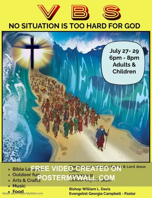 Copy of VBS Design glowing cross (1) | PosterMyWall