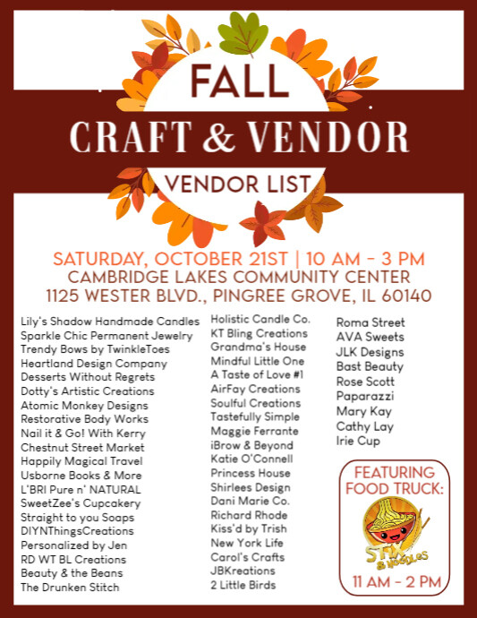 Craft & Vendor Fair List | PosterMyWall