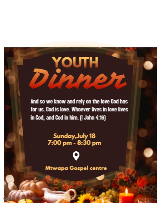 Youth Dinner | PosterMyWall