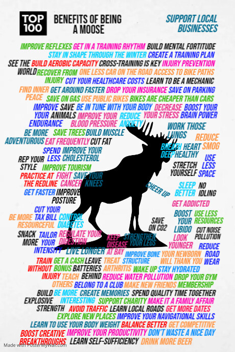 Bicycle 100 Benefits Poster Template | PosterMyWall