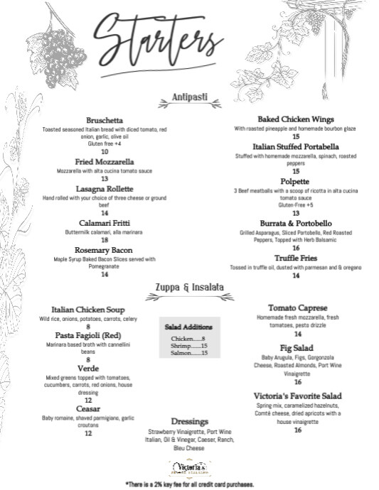 Victorias Dinner Page 1 | PosterMyWall