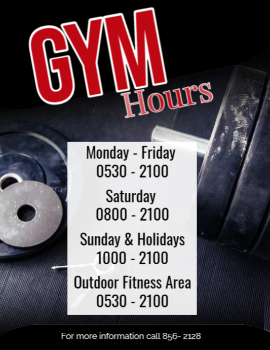 Copy of Gym Hours - Portrait | PosterMyWall